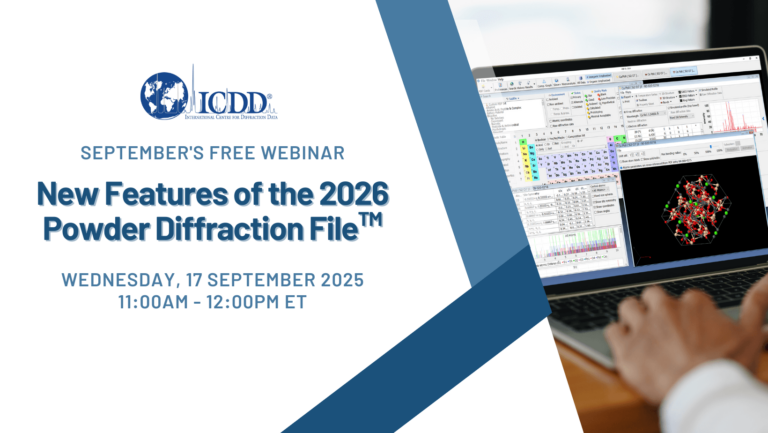ICDD InSession Free Webinars | Powder Diffraction File & JADE Software