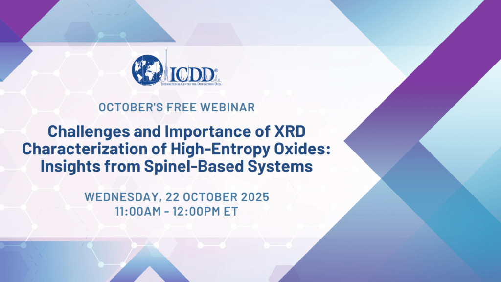 ICDD InSession Free Webinars | Powder Diffraction File & JADE Software